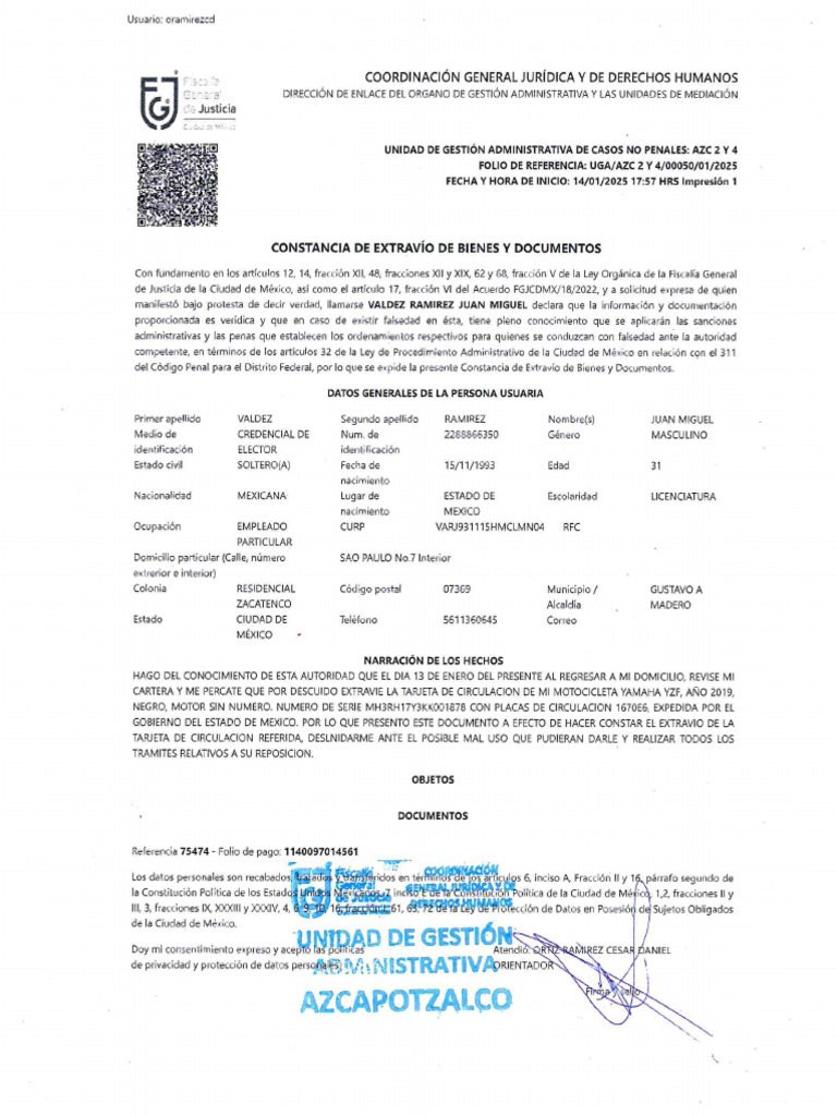 Acta de Extravio R3 2019 | PDF