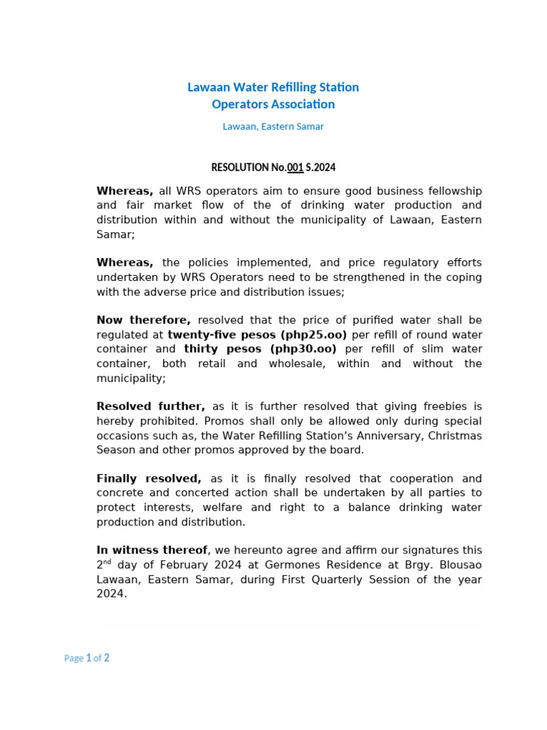 price increase reolution | PDF