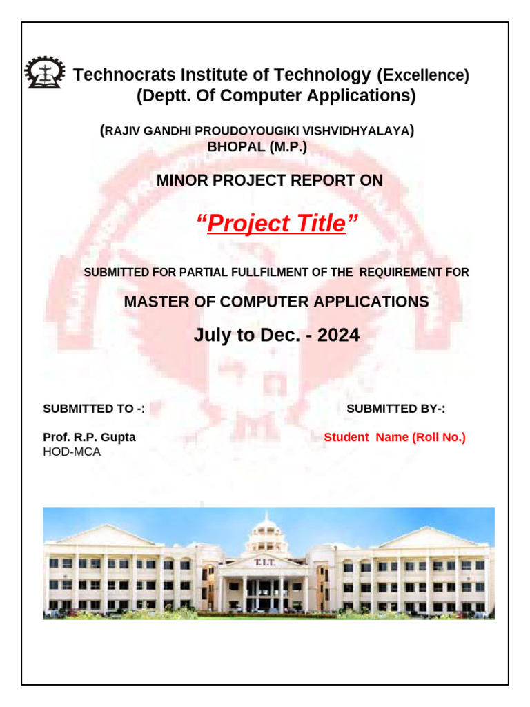 Minor Project Report for MCA 2024 | PDF
