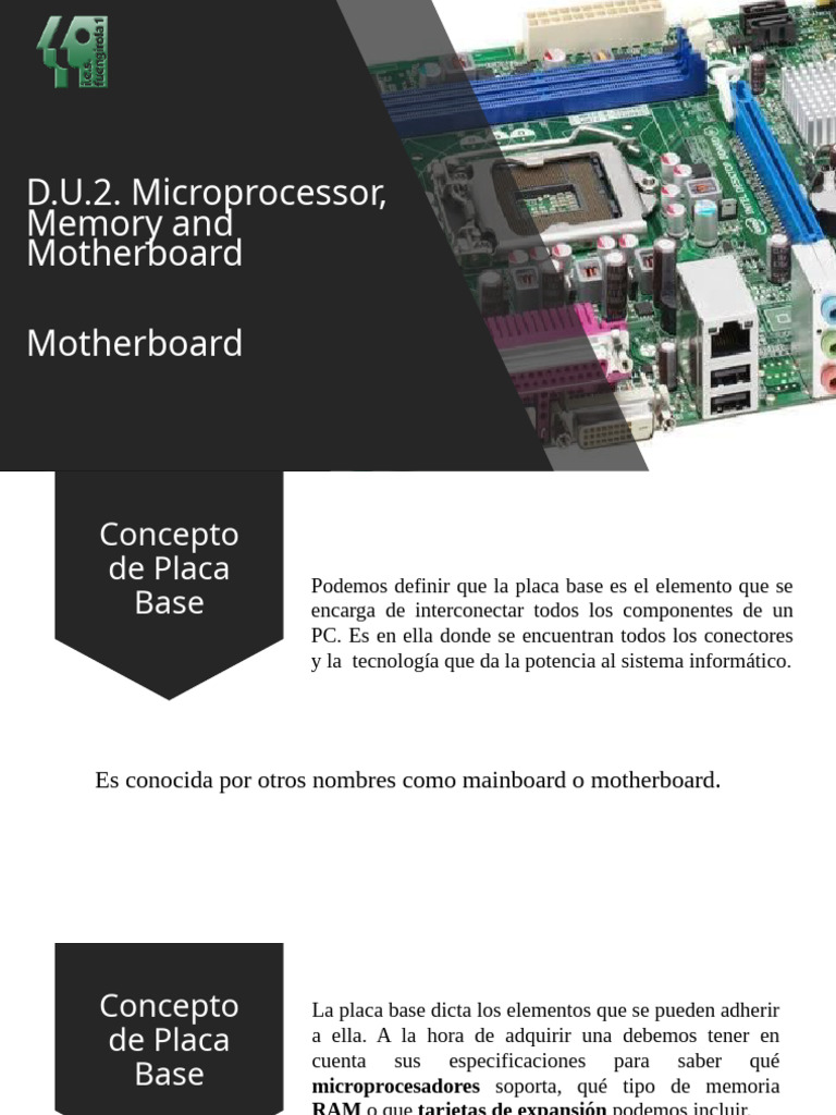 2-DU2 Microprocessor Memory Motherboard | PDF | Memoria de acceso aleatorio | Microprocesador