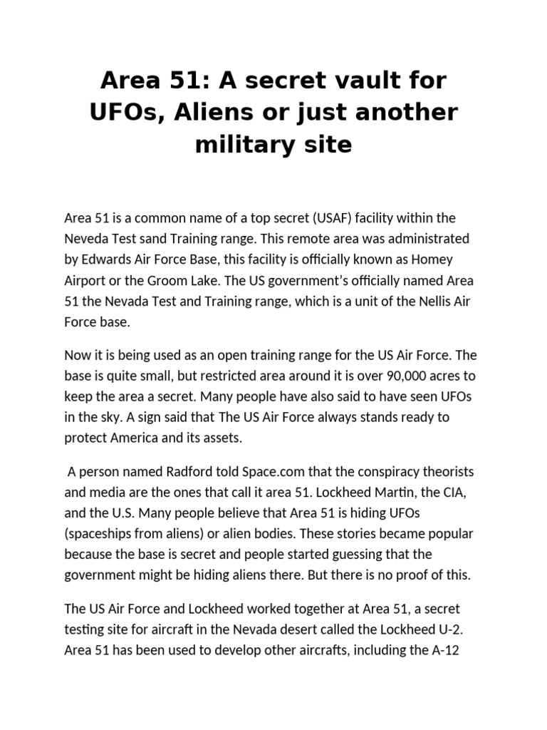 Area 51 | PDF | Aviation