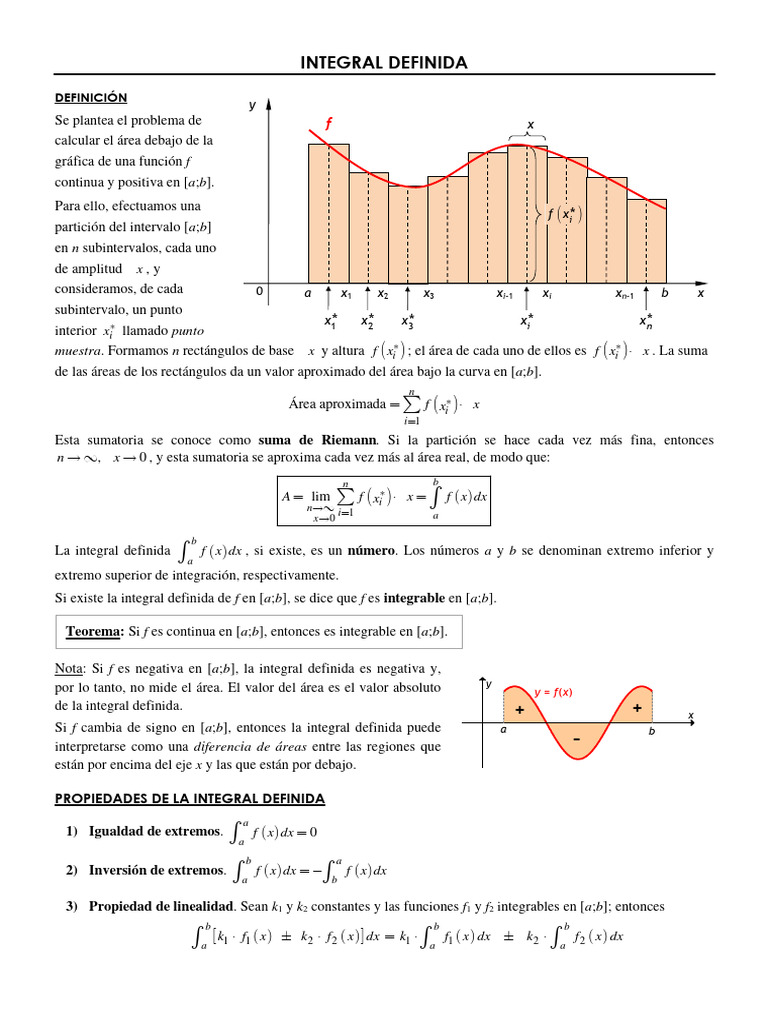 Integral Definida: Conceptos y Propiedades | PDF | Integral | Cálculo