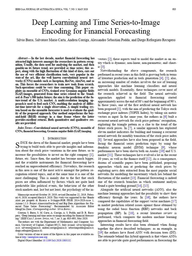 Financial Forecasting Deep Learning Pdf Time Series Forecasting