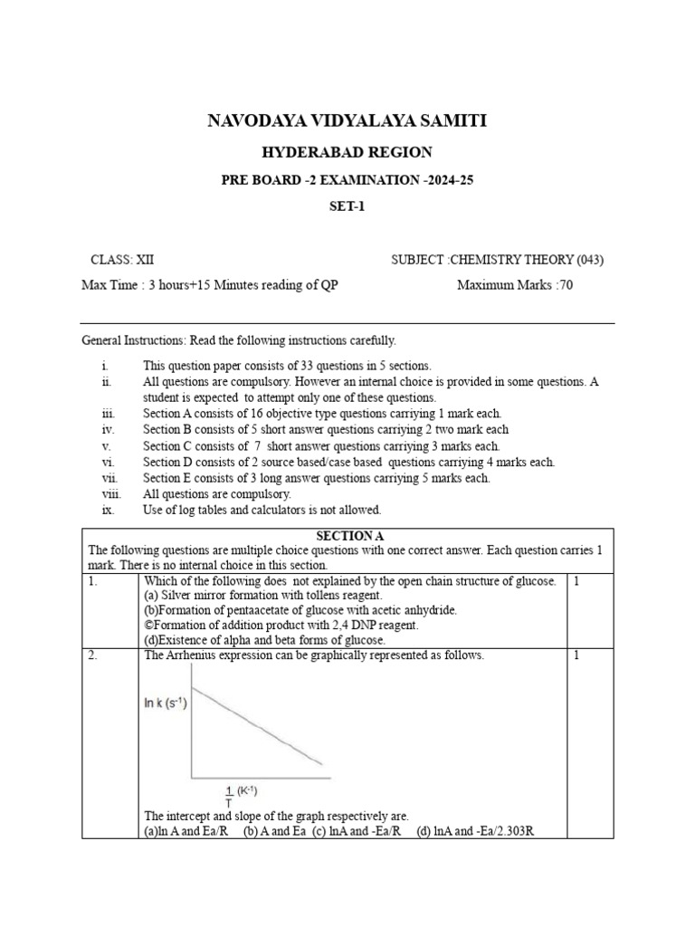 XII Chemistry QP Set-1pdf | PDF | Proteins | Reaction Rate
