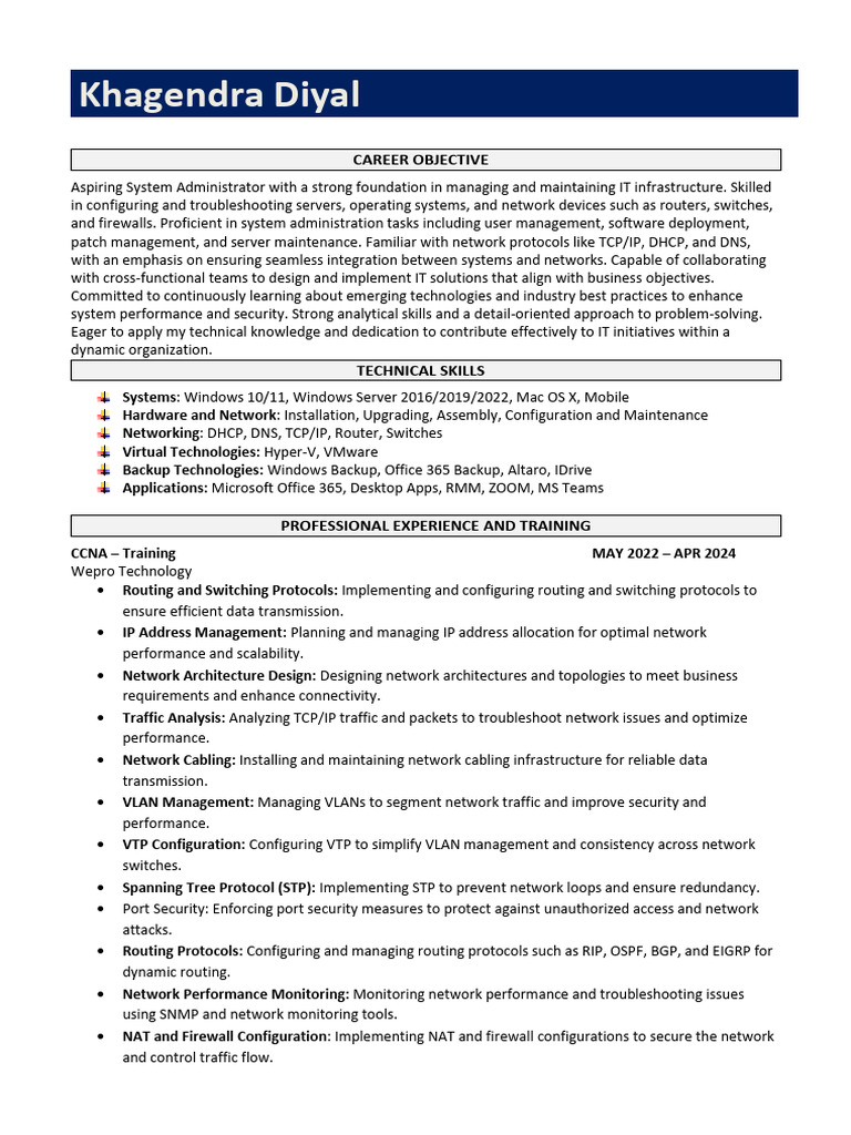 CV Wordfile | PDF | Computer Network | Internet Protocol Suite
