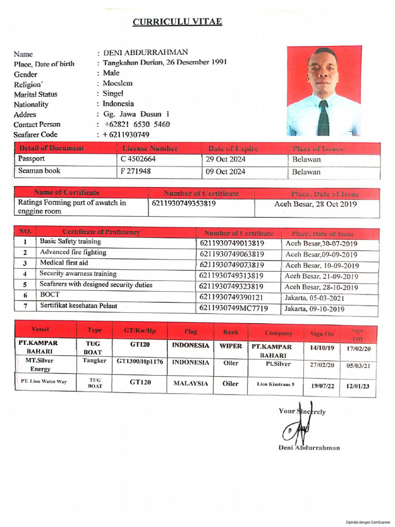 CV Deni Abdurrahman | PDF