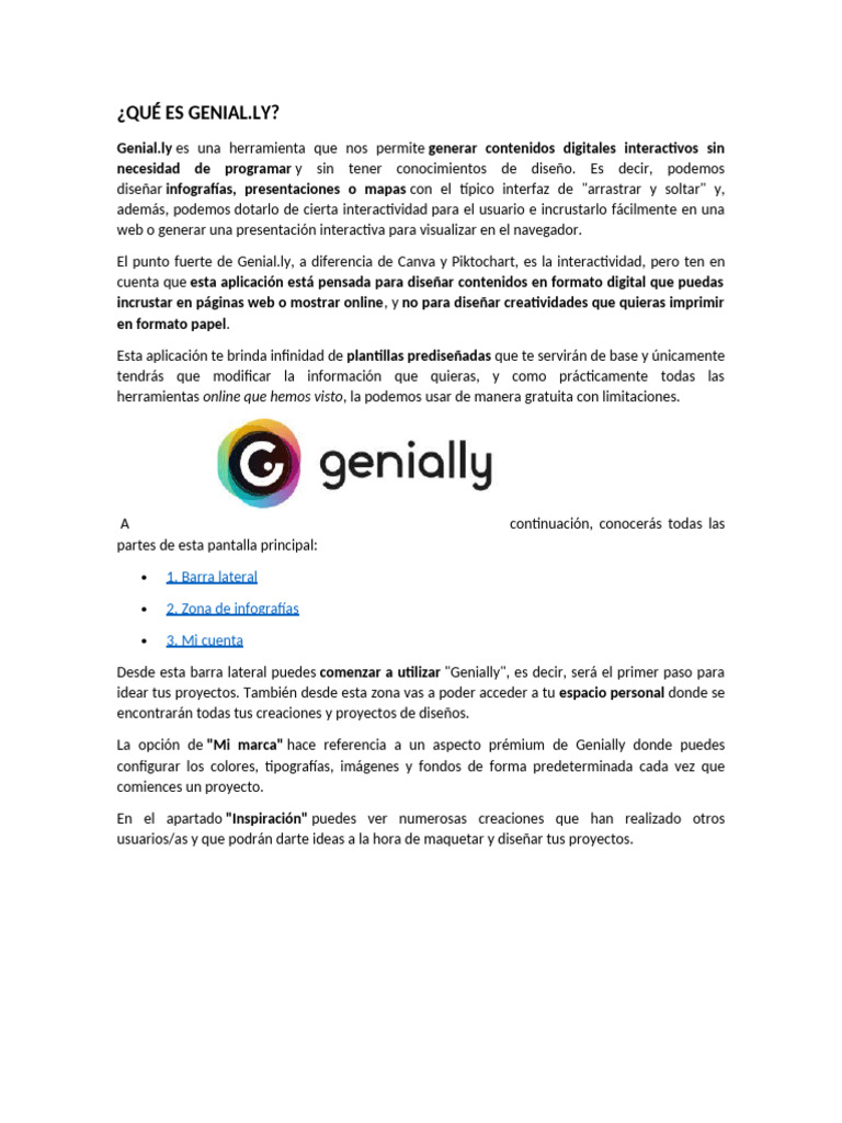 Introducción a Genial.ly: Herramienta Interactiva | PDF | Infografia ...