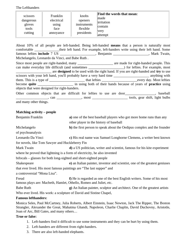 The Lefthanders | PDF