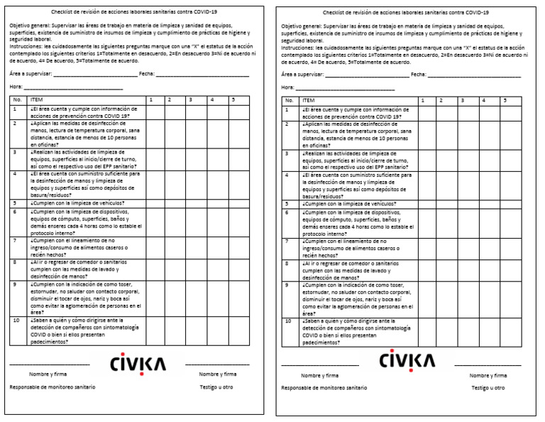 Checklist de Limpieza de Sucursal | PDF | Residuos