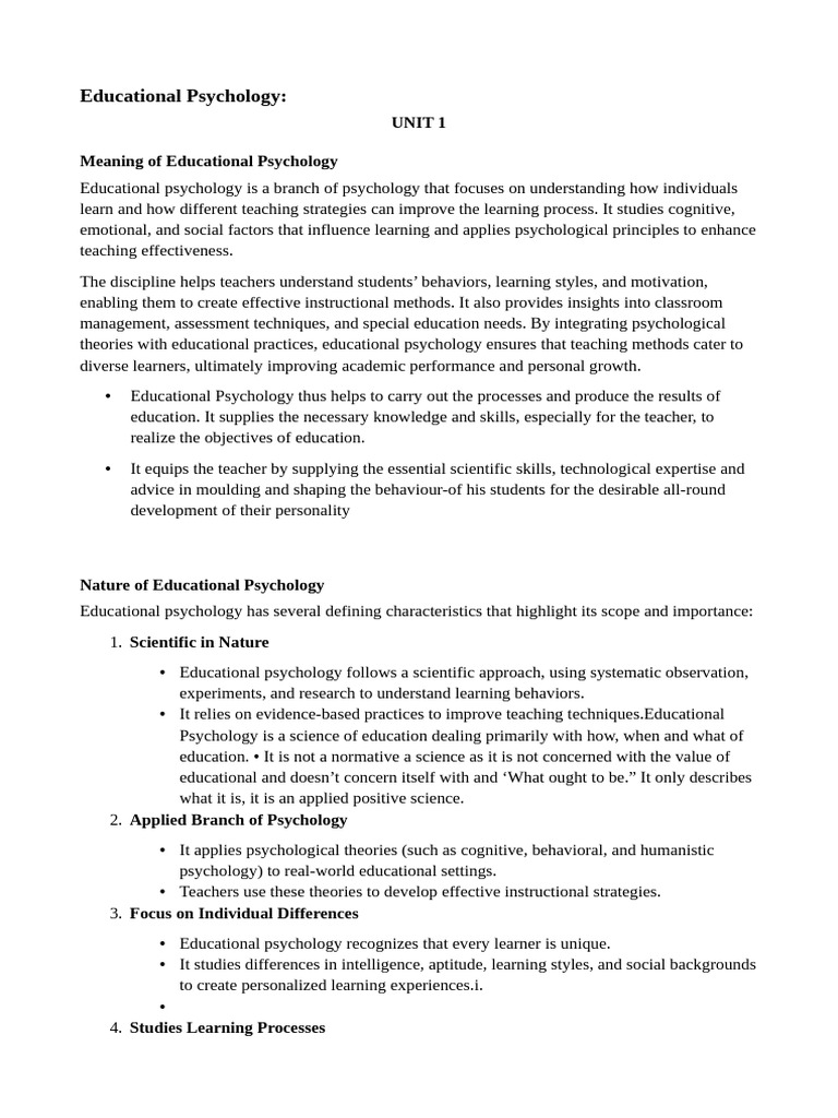 applied educational psychology | PDF | Educational Psychology | Learning