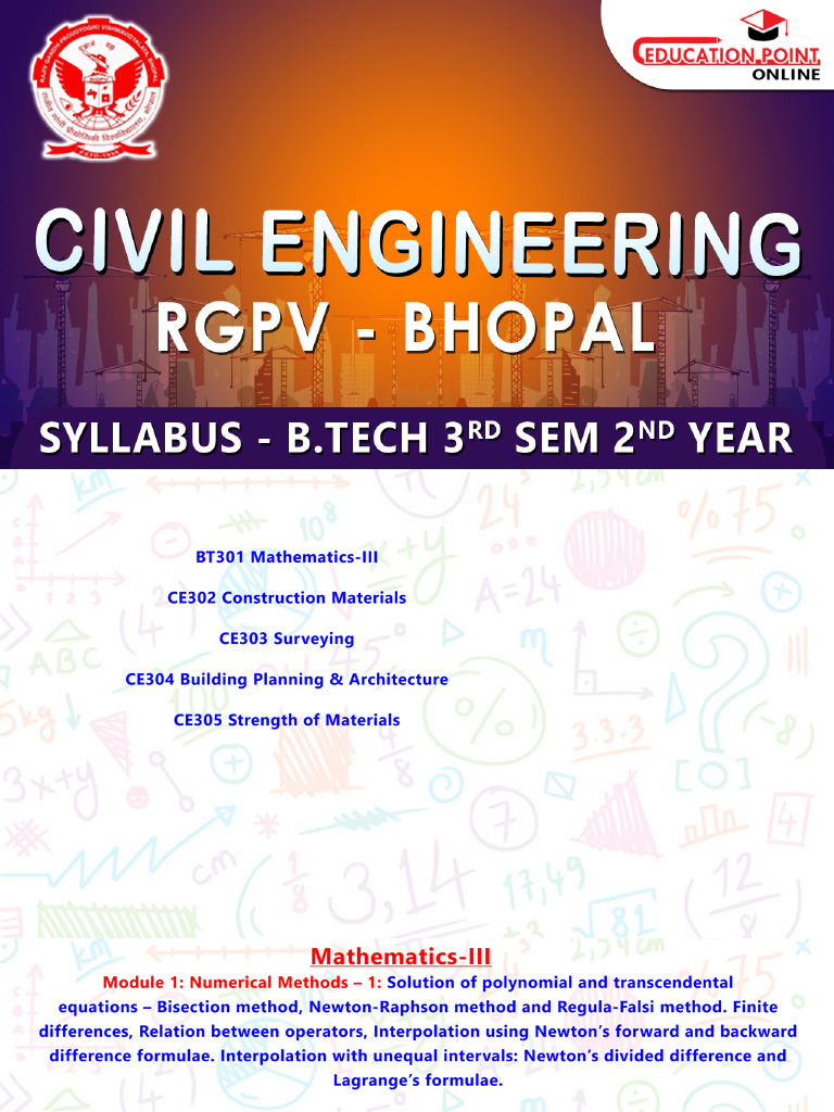 RGPV Civil 3rd Semester Syllabus - 8bd5c94b Bb26 49ca 9e64 A3c7d8d4ac11 | PDF