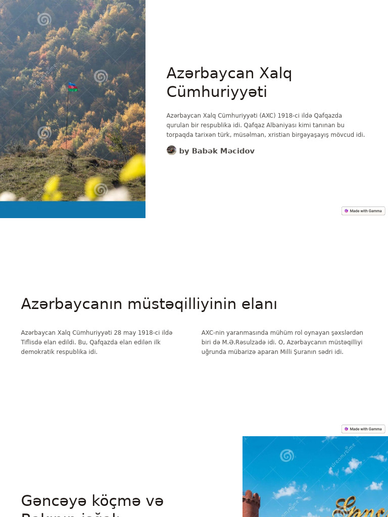 Azerbaycan Xalq Cumhuriyyeti | PDF
