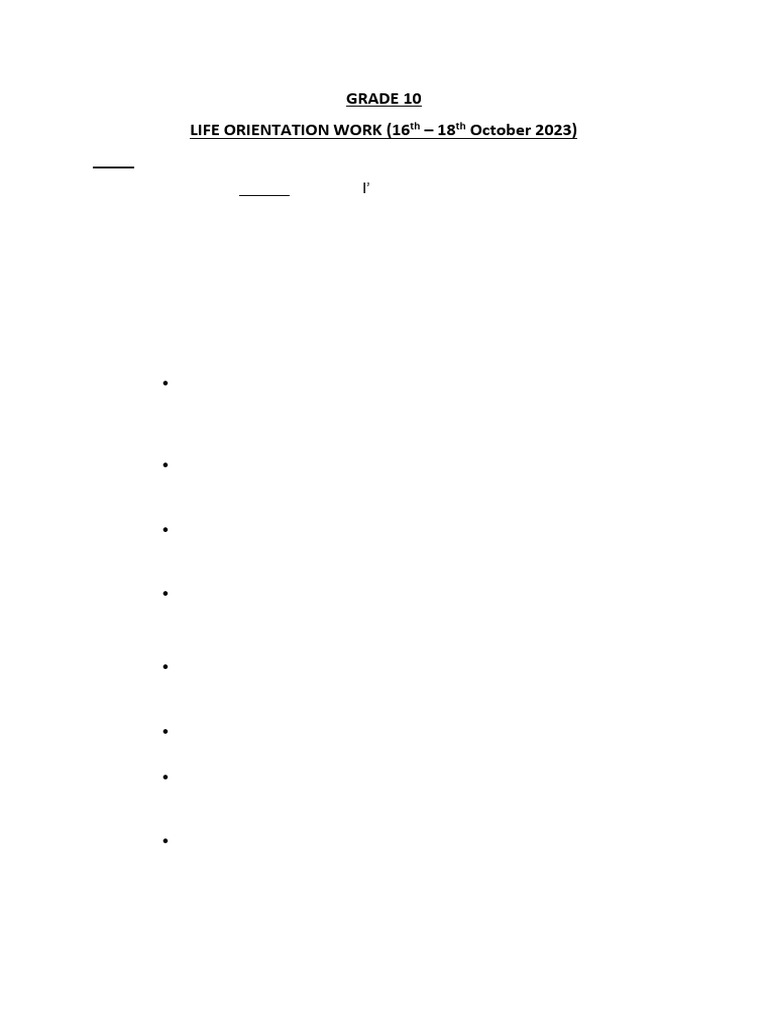 GRADE 10 - Religion Work Sheet | PDF | Hebrew Bible | Religious Texts