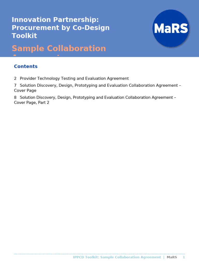 Sample Collaboration Agreement Template | PDF | Breach Of Contract ...