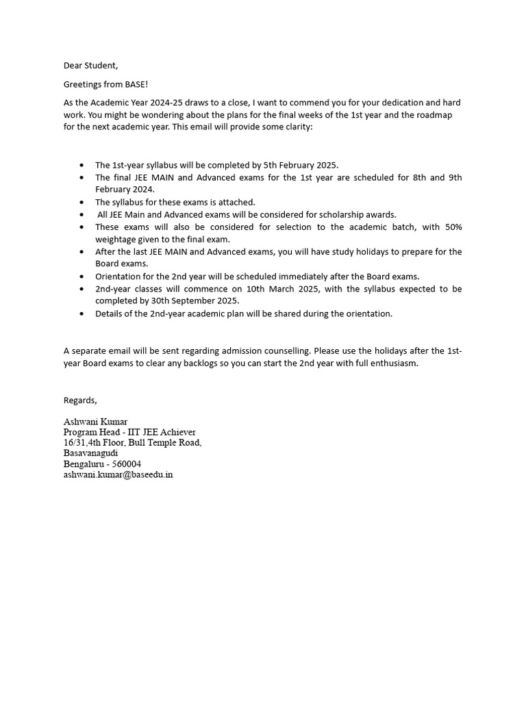 1st Year Plan Ahead (1) | PDF