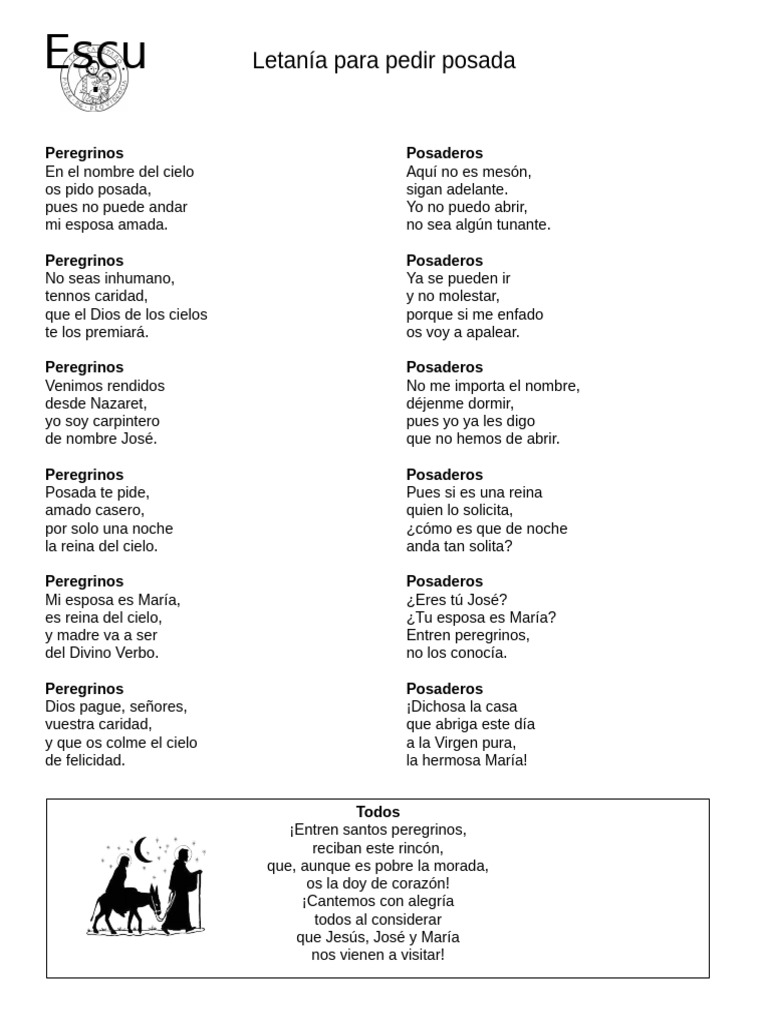 Letanía para Pedir Posada | PDF | María, madre de Jesús | Cristo (título)
