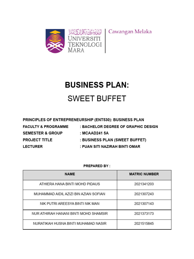 Business Plan of Sweet Moto | PDF | Marketing | Market Segmentation
