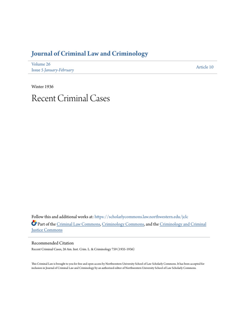 Recent Criminal Cases | PDF | Burglary | Relevance (Law)