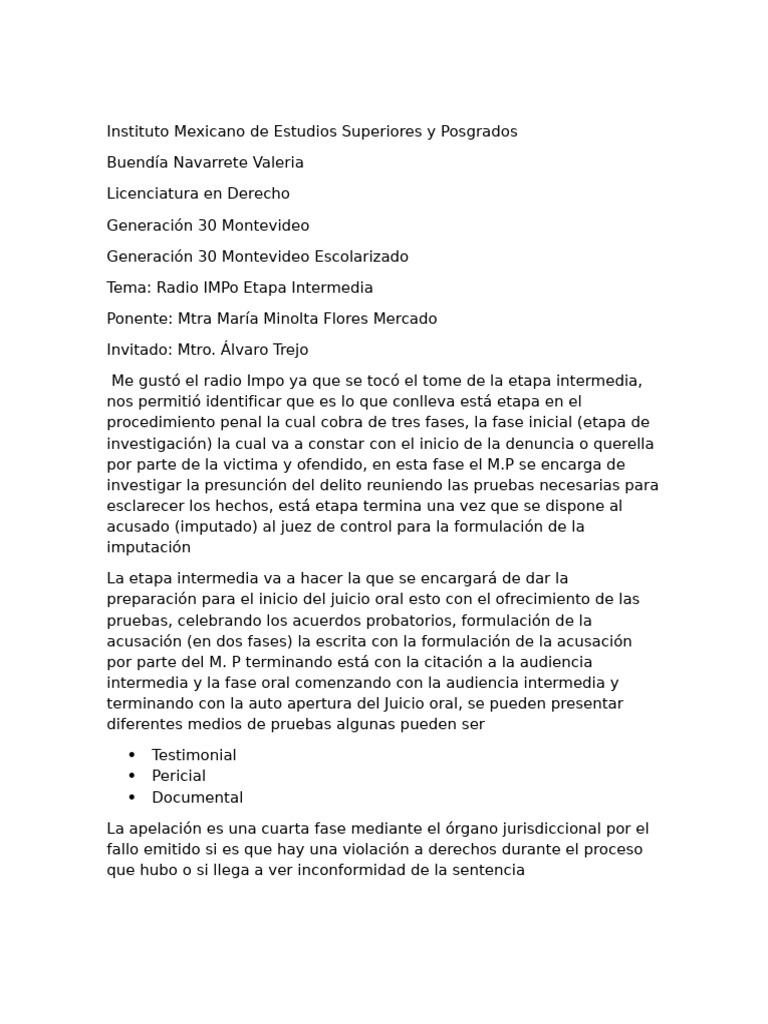 Radio Impo Etapa Intermedia | PDF