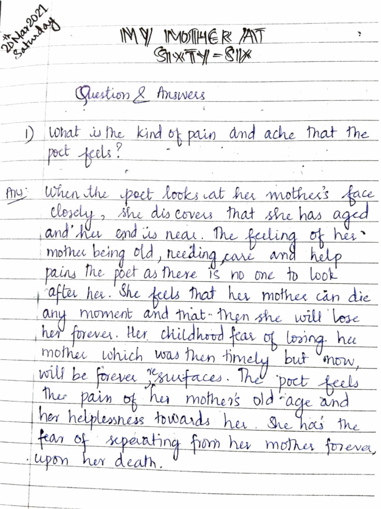 My Mother at 66 Notes | PDF