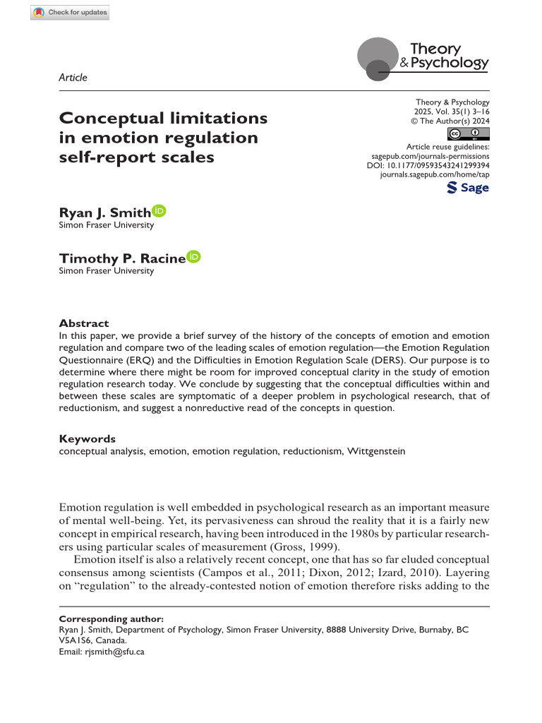 Smith Racine 2024 Conceptual Limitations in Emotion Regulation Self ...