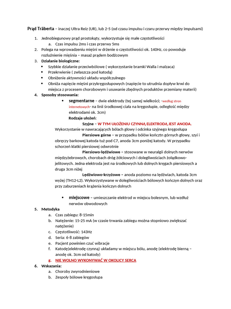 Prąd Träberta Notatka | PDF