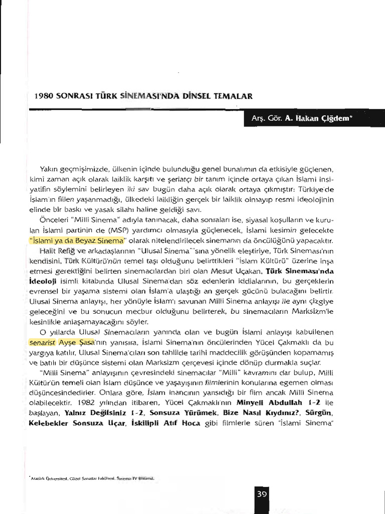 1980 Sonrasi T - RK S - Nemasi'nda D - Nsel Temalar (#33314) - 28790 | PDF