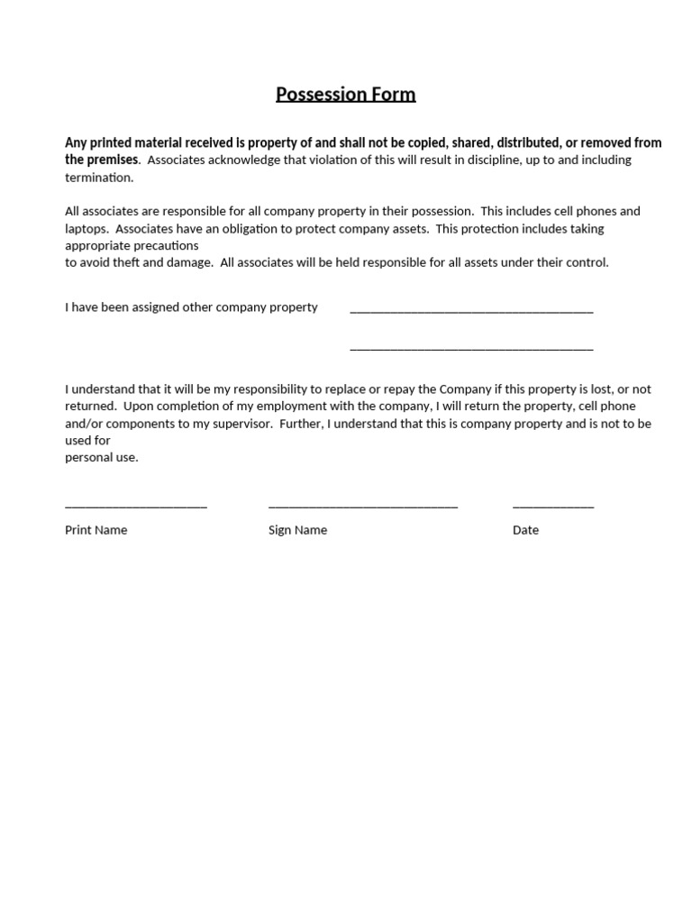 Property Notes Form | PDF