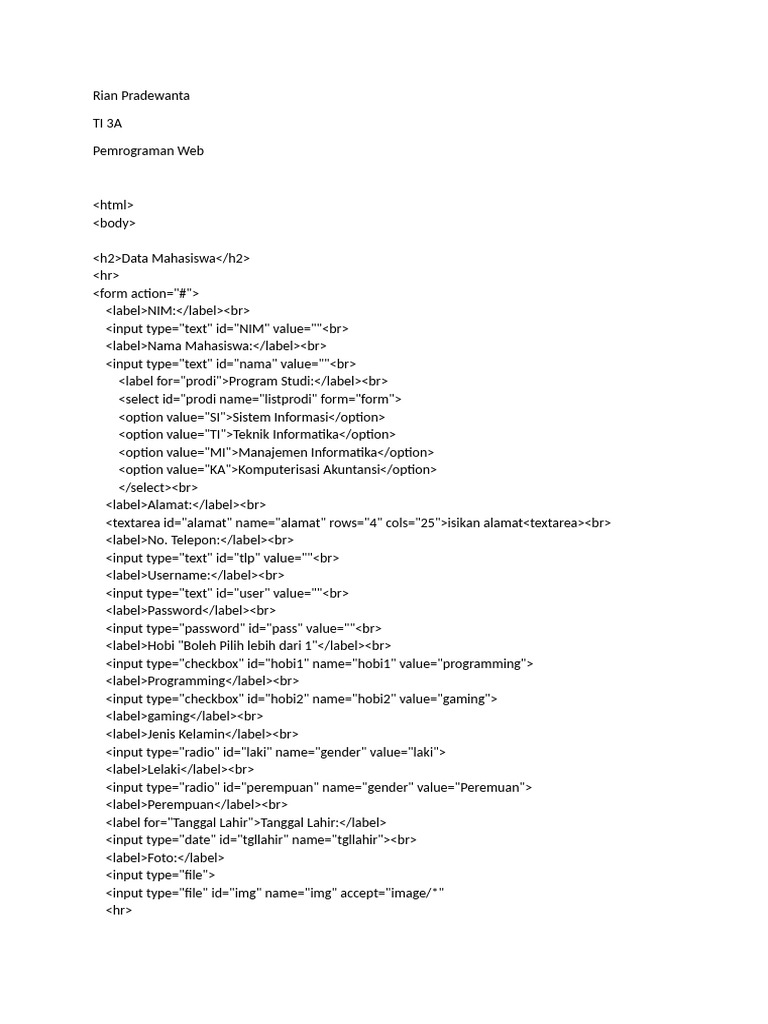 Koding Pemrograman Web 2 | PDF | Computer Access Control | Computer ...