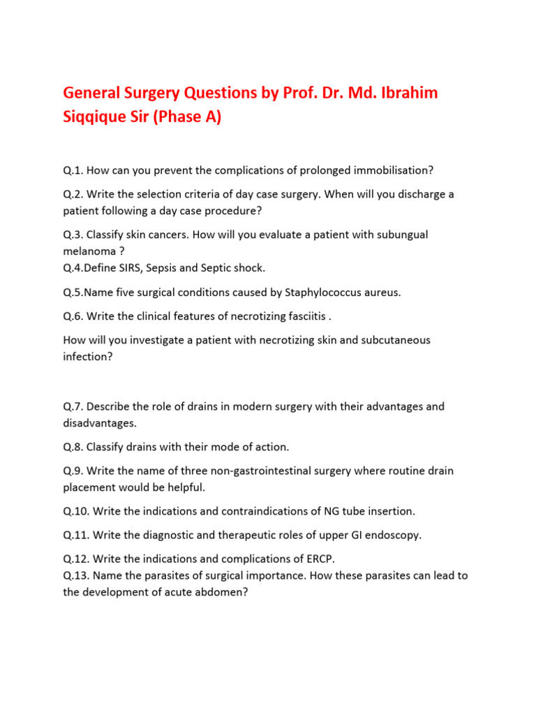 New GS Questions | PDF | Wound | Surgery