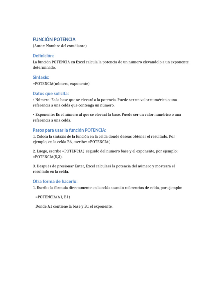 Funcion Potencia Formato Normal | PDF