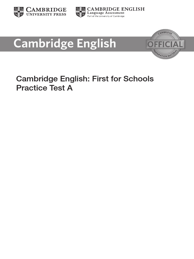 Online Practice Tests First For Schools FullTest A | PDF | Dinosaurs | Kite