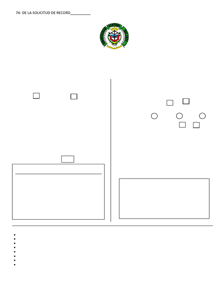 Solicitud de Récord de Notas UCE | PDF