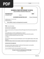 Revision Test Term 1 Grade 9 2025-1 | PDF | Multiple Choice | Mathematics