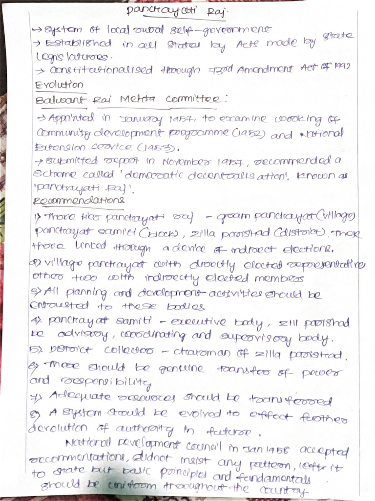 Panchayat Raji institutions | PDF