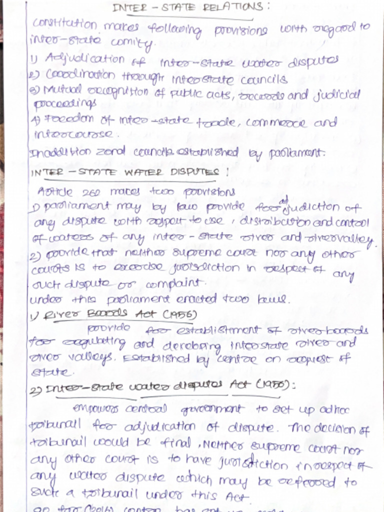 Inter State - Relations | PDF