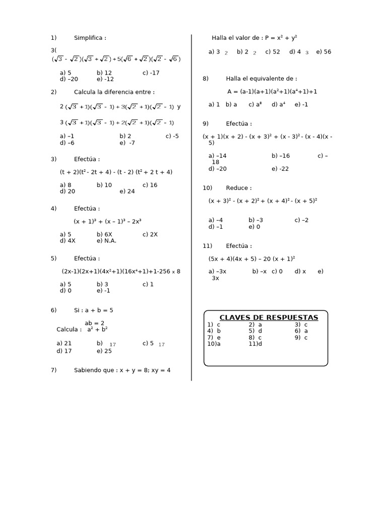 Algebra P.notables | PDF