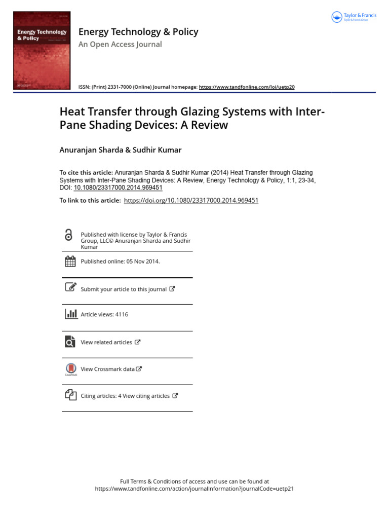 Heat Transfer Through Glazing Systems With Inter Pane Shading Devices A ...