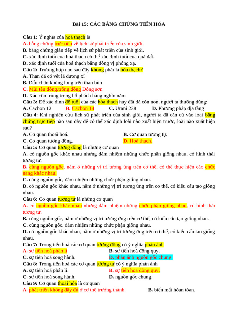 Câu hỏi ôn tập kiểm tra TX1 lớp 12 | PDF