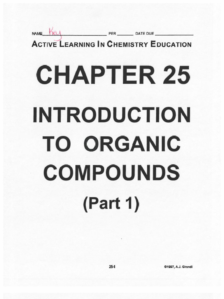Handout - Organic Chemistry Package 1 Key | PDF | Alkane | Functional Group