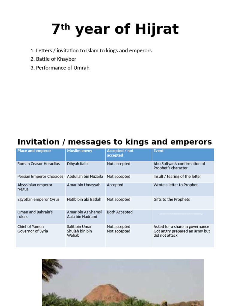 7th Year of Hijrat | PDF