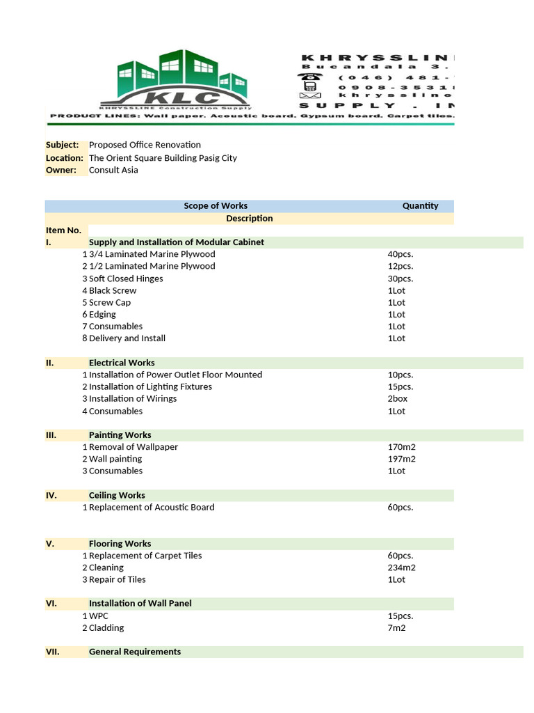 Proposed Renovation of Office The Orient Square Building | PDF ...