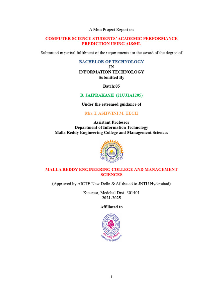 5 Students Academic Performance SINGLE FINAL JAIPRAKASH | PDF | Machine Learning | Unified ...