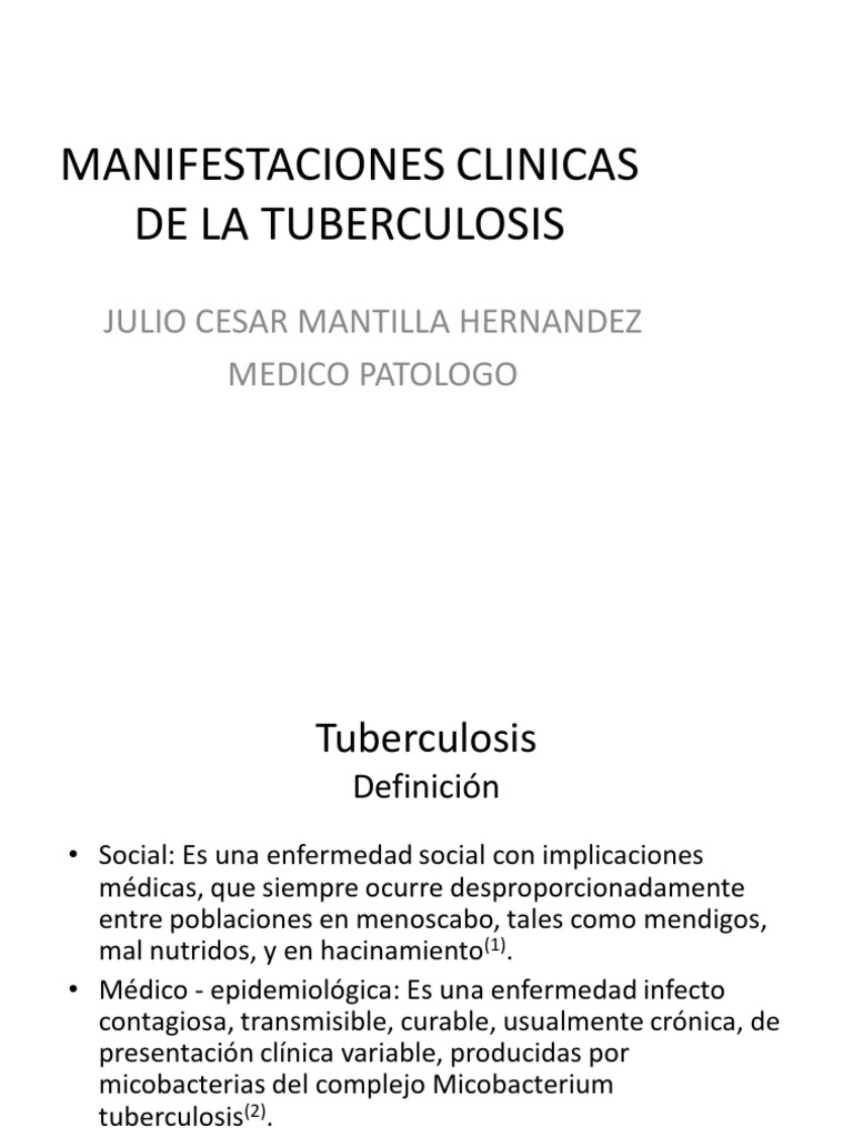 Manifestaciones Clinicas de La Tuberculosis | PDF | Tuberculosis | Medicina CLINICA