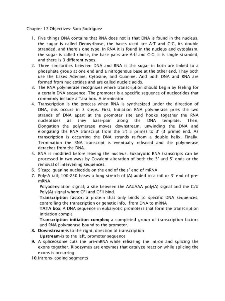 Chapter 17 Objectives | PDF