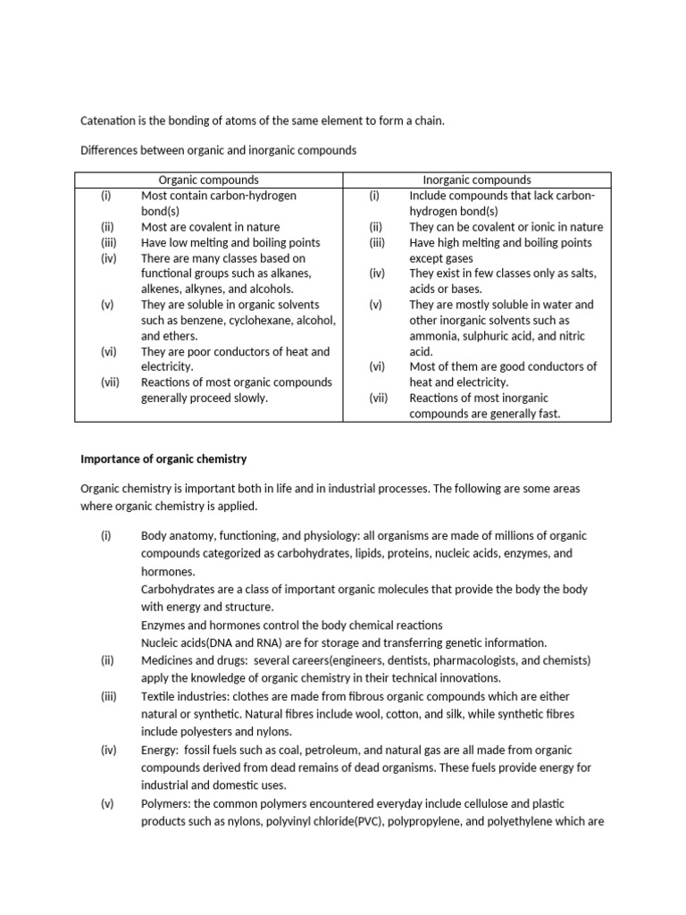 Catenation Is The Bonding of Atoms of The Same Element To Form A Chain ...