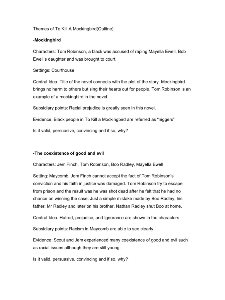 Themes of to Kill a Mockingbird