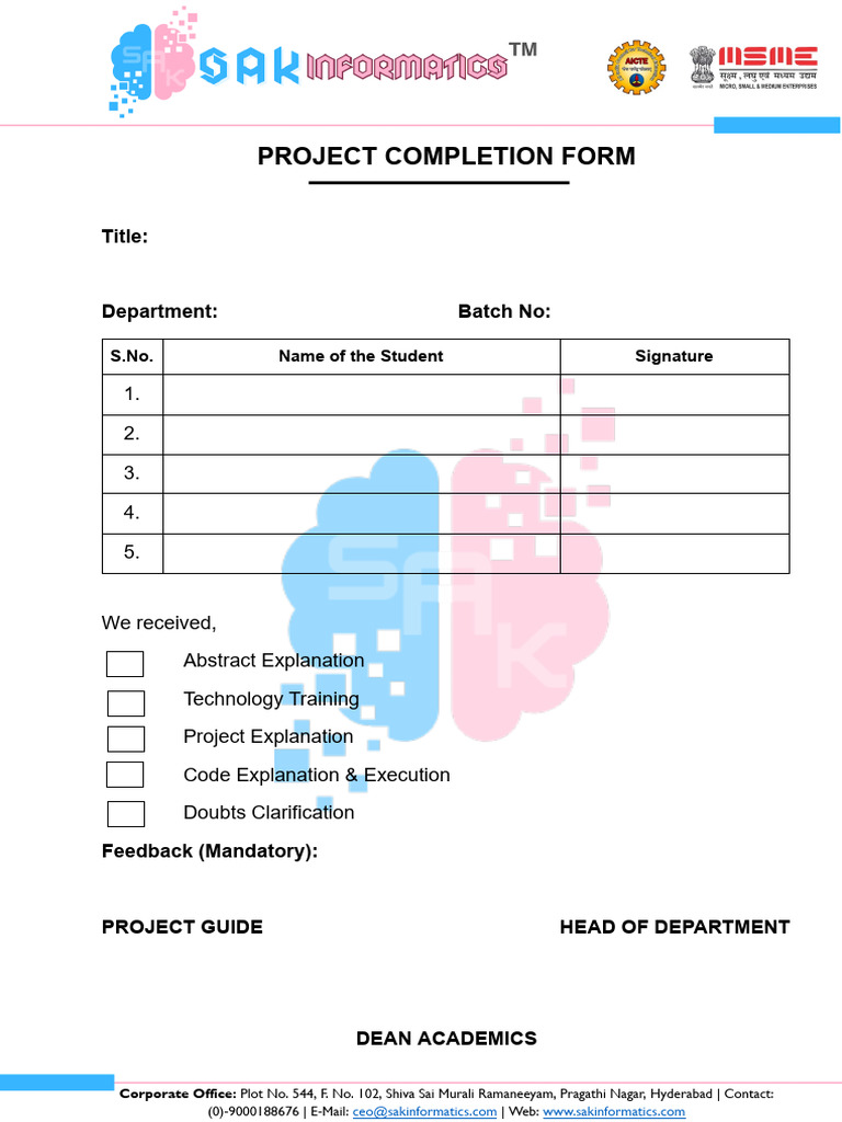 Project Completion | PDF