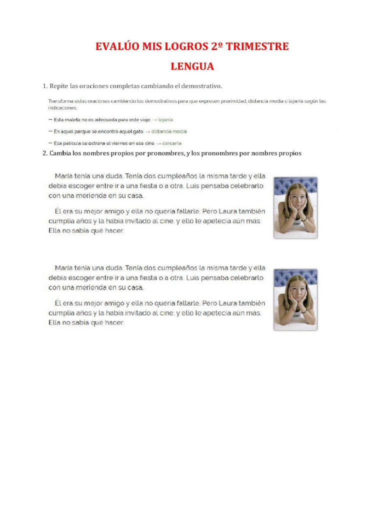 Ejercicios de Lengua 4º Primaria | PDF | Sintaxis