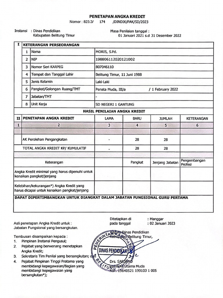 PAK 2023 Moris Ok | PDF